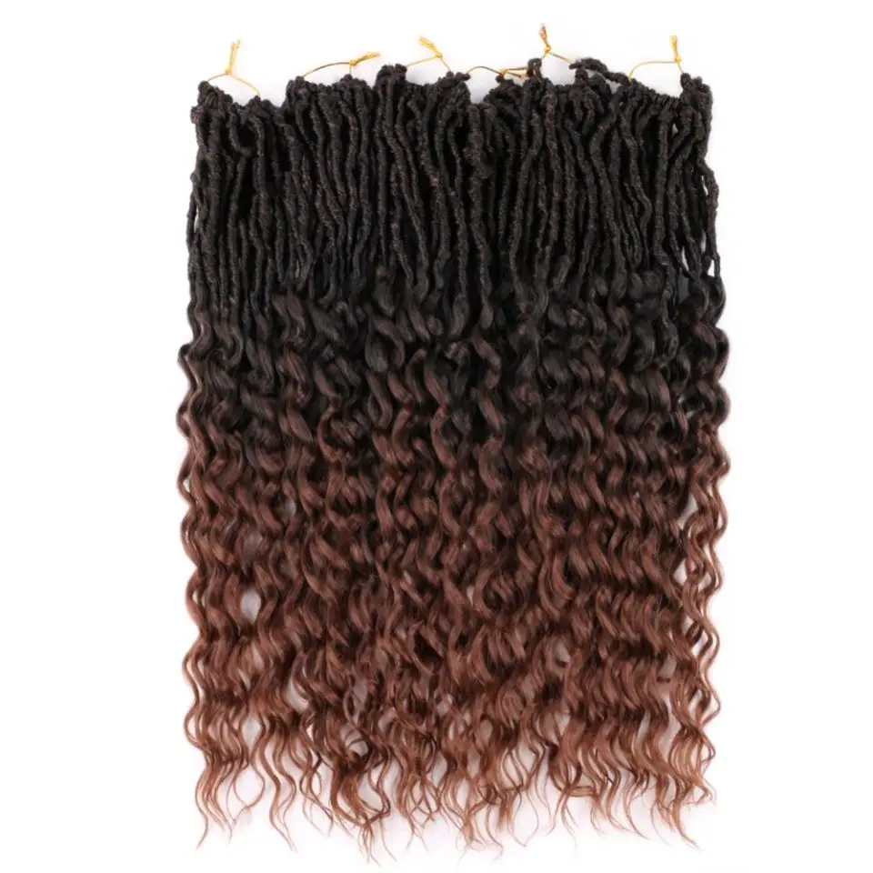 24inch New Pre-looped Deep Wave Fauxs Locs Nu Goddess Bohemian Crochet ...