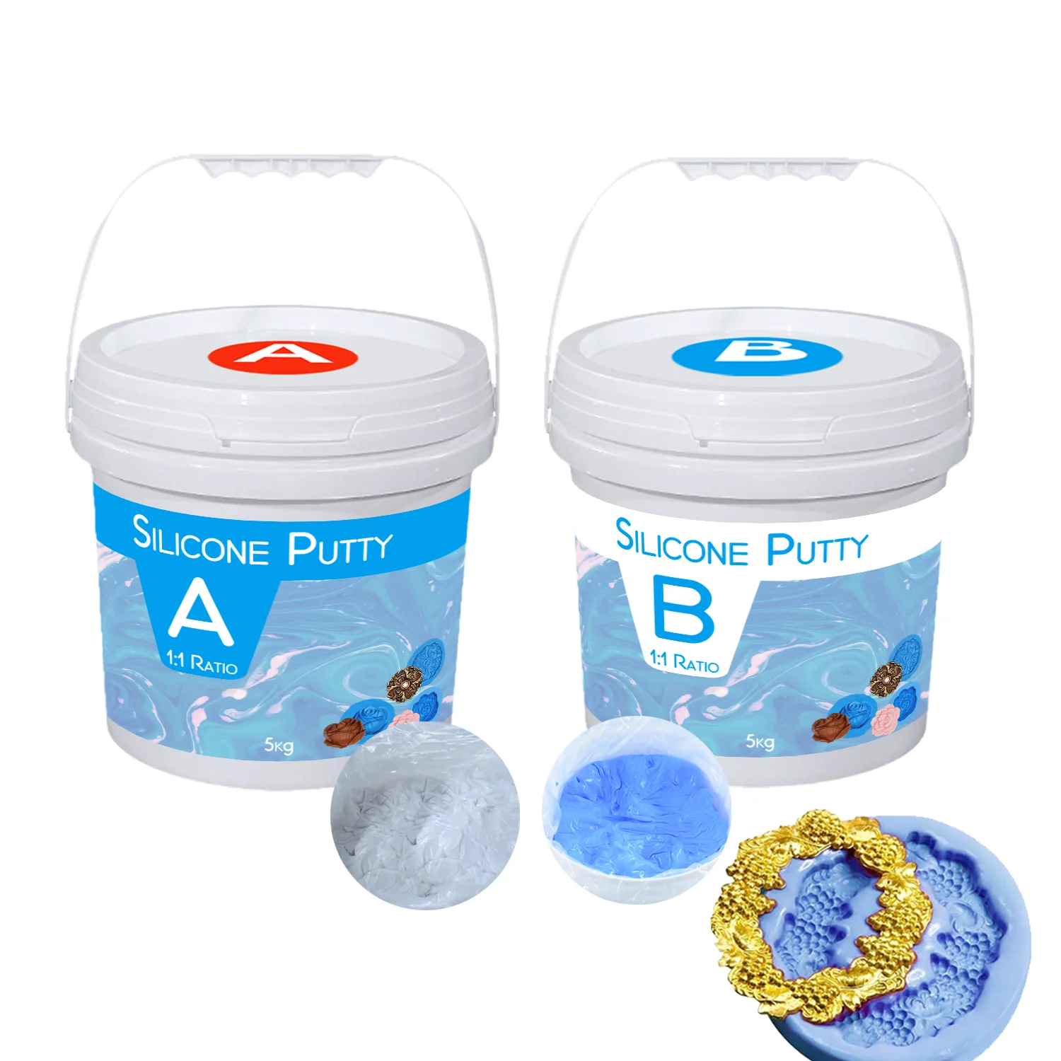 Excellent Viscosity Silicone Mold Making Kit 1:1 Mixing Ratio By Weight ...