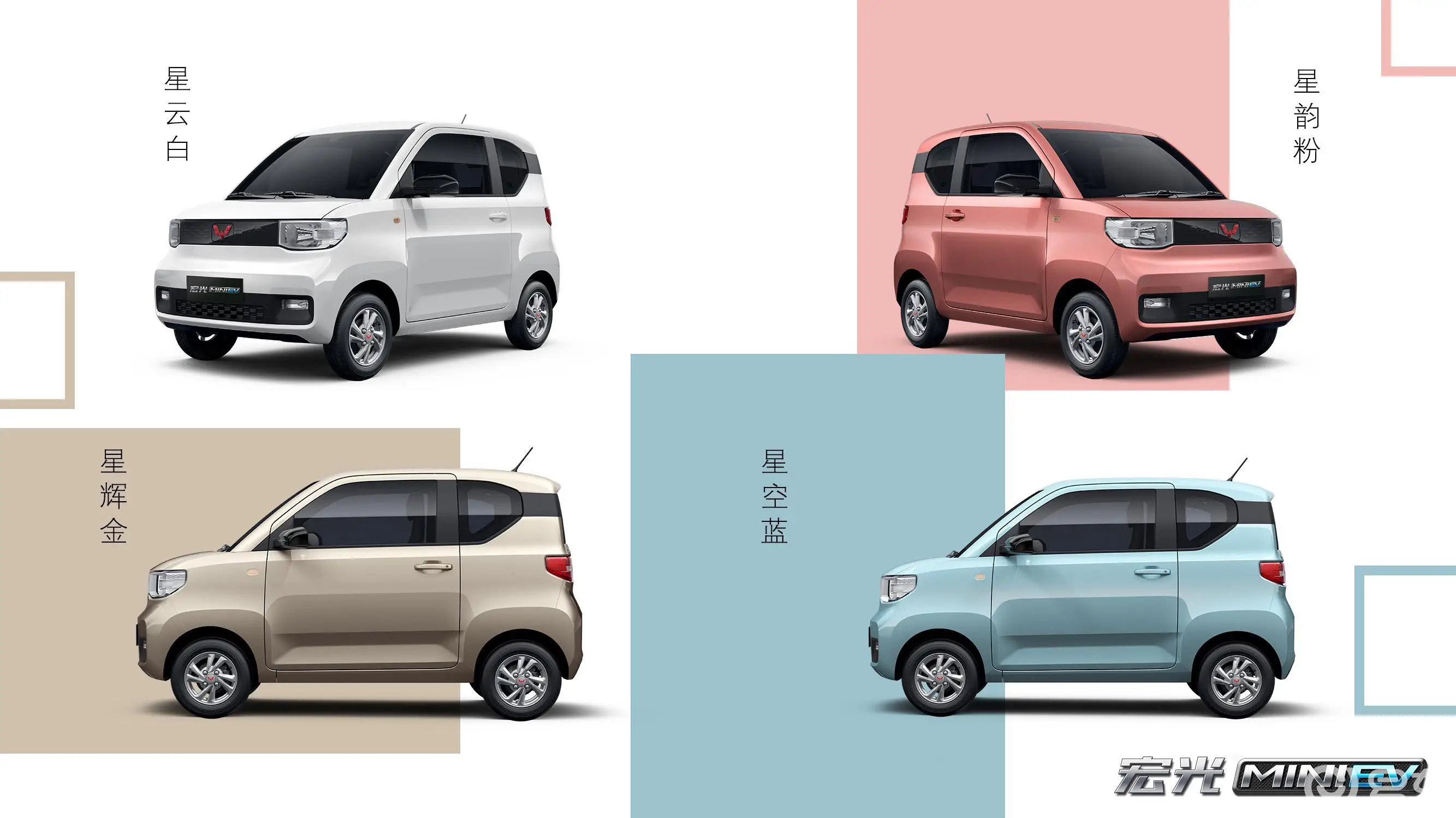 Macaron Color Series Mini Pure Electric Vehicle Wuling Hongguang ...