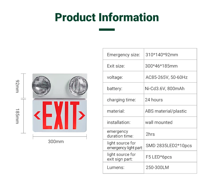 Emergency Lights Emergency Double Headlight Emergency Exit Light Sign Light Rechargeable - Buy ...
