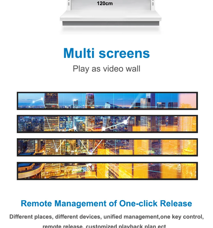 21 Inch Stretched Bar Screen Android Advertising Touch Screen Lcd ...