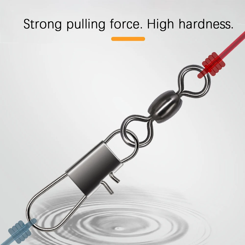 Fishing Tackle Stainless Steel Crane Swivel with Interlock Snap Snap B ...