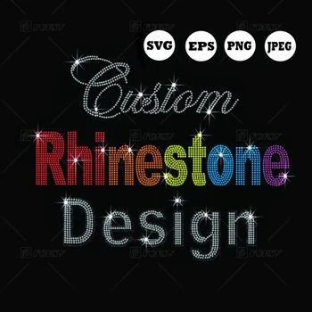 Designer Custom Font Rhinestone Template Flame Text Hotfix Motif ...