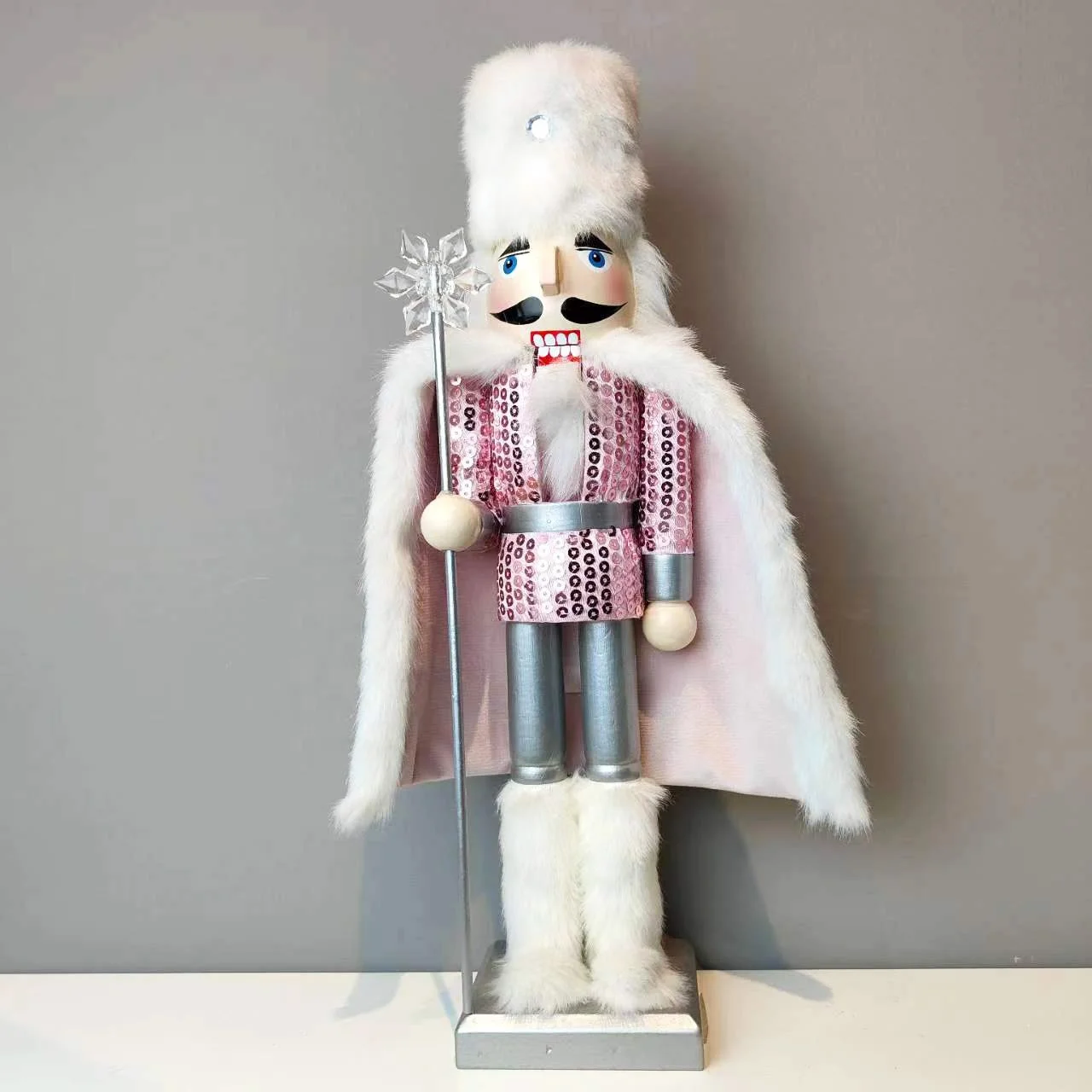 High Quality 15inch Pink Wood Christmas Nutcracker Soldier With Cloak ...