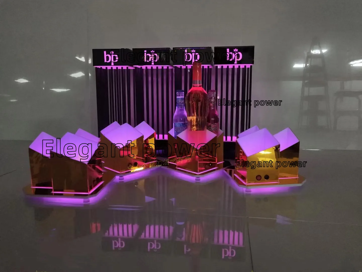 Led Cage Display Acrylic Bottle Presenter Bottle Glorifier For Night ...