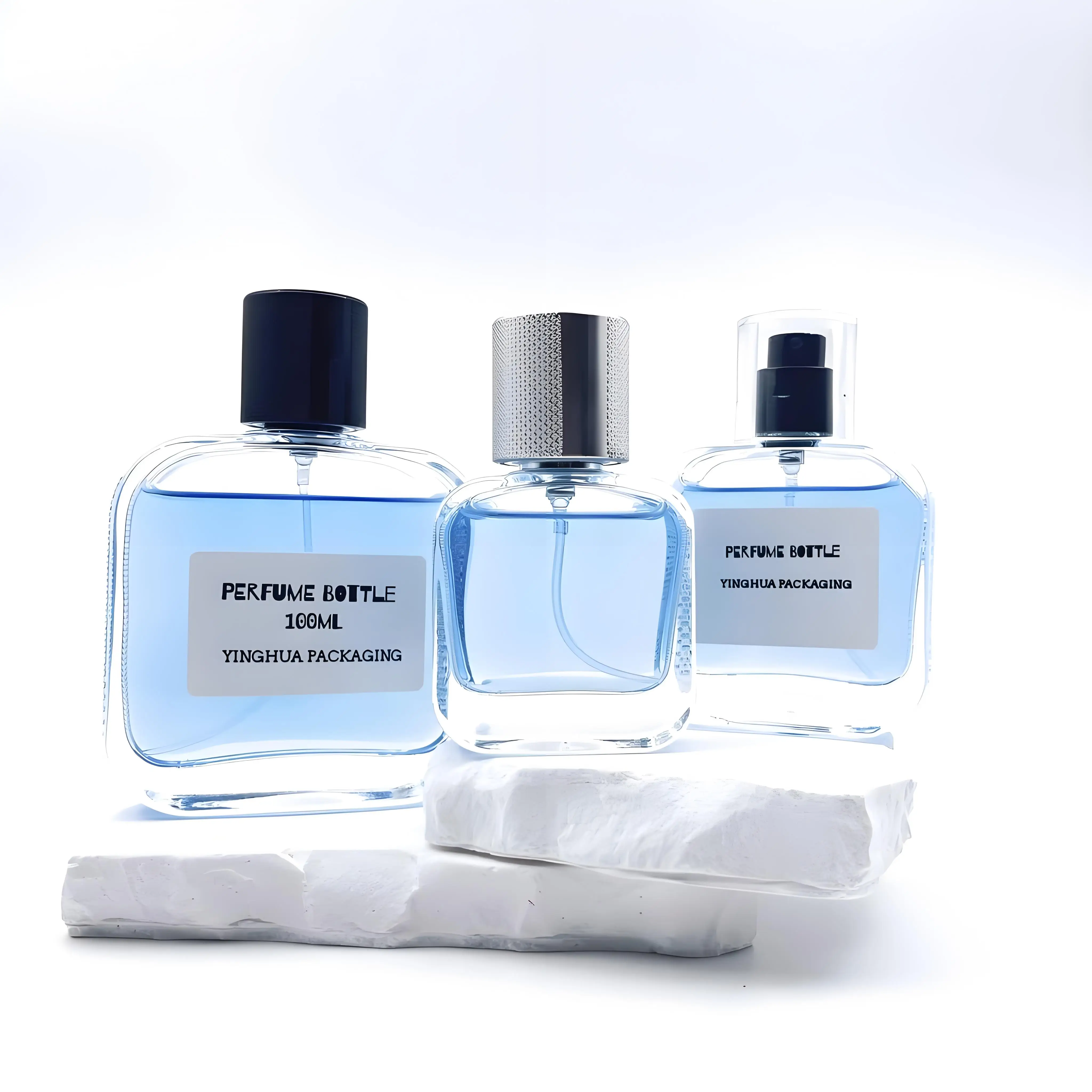 Custom OEM Empty Luxury Perfume Bottle 30ml 50ml 100ml Flat Crimp Glass ...