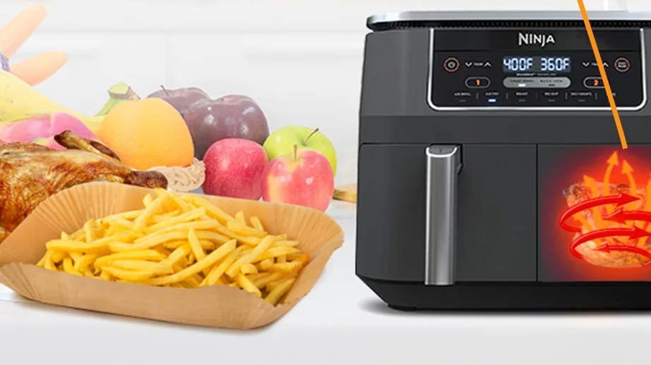 Air Fryer Liners Rectangular For Ninja Dual Non-stick Air Fryer Liners ...