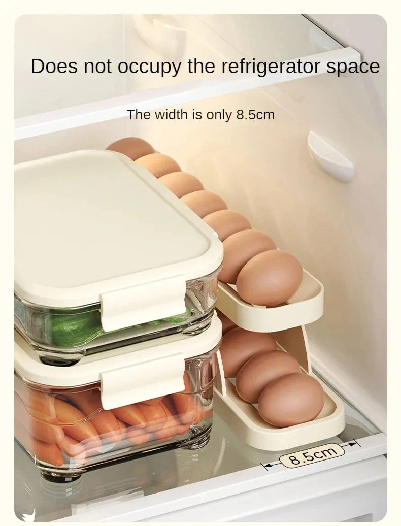 Automatic Scrolling Plastic Egg Rack Holder Kitchen Refrigerator ...