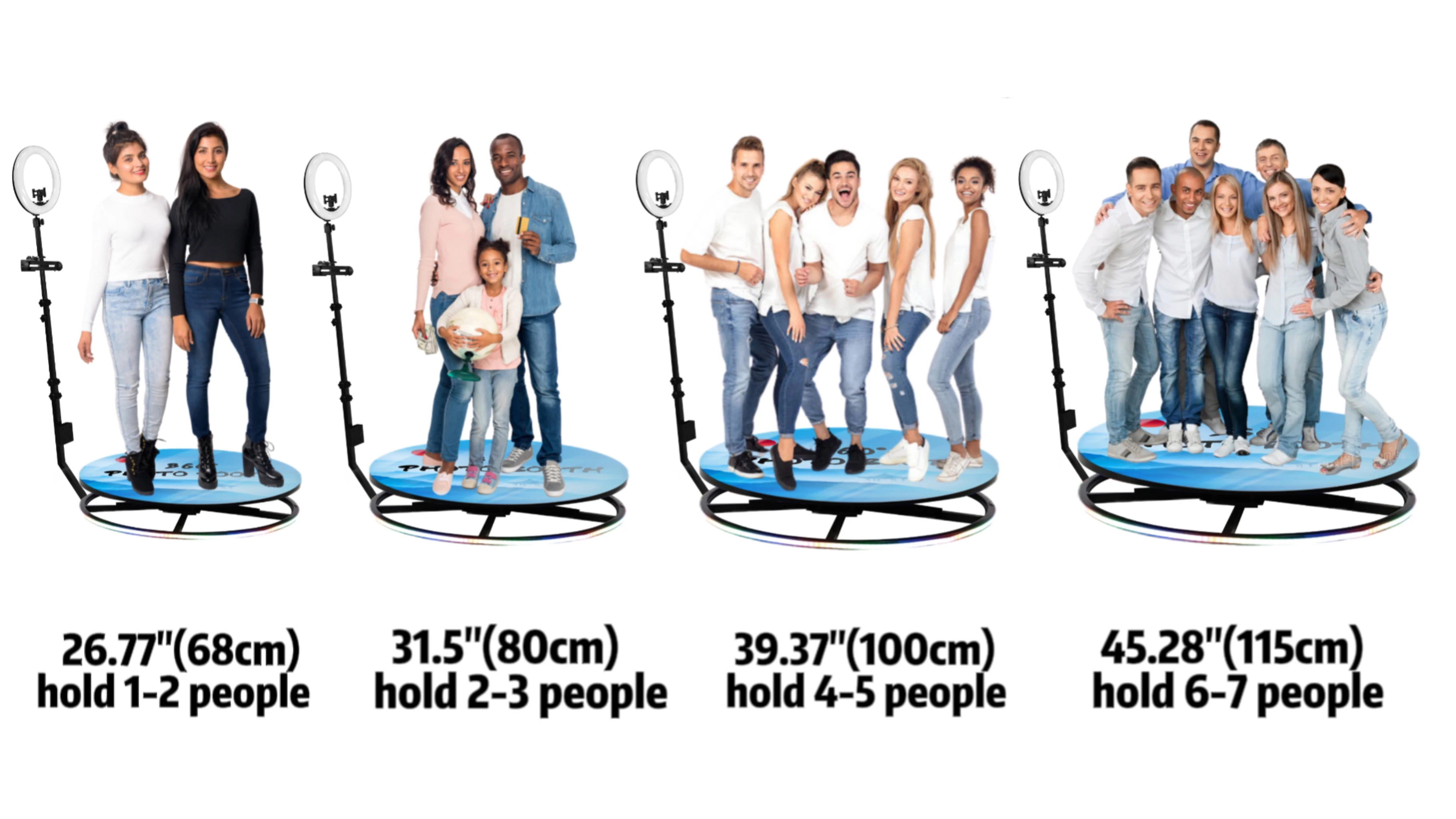 Photomaton 360 100cm Spinning Photo Booth Automatic Rotating Selfie ...