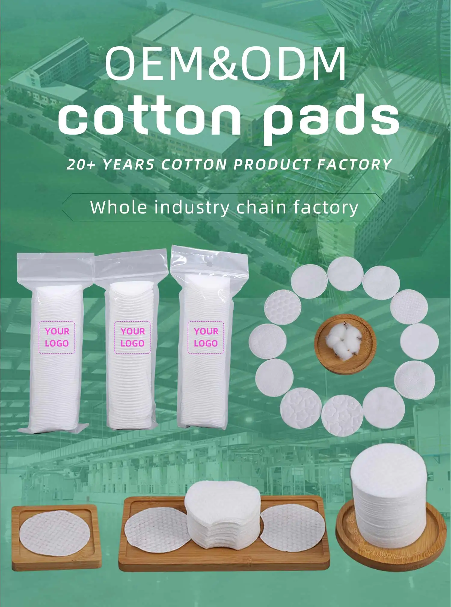 Hypoallergenic 100% Cotton Facial Pads - Super Soft & Absorbent