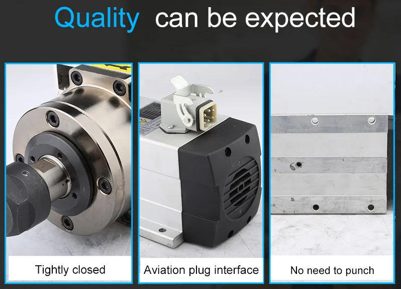 1.5kw 220v Square Air-cooled Spindle Motor + Vfd Inverter + With Er11 Chuck Set For Cnc Router ...