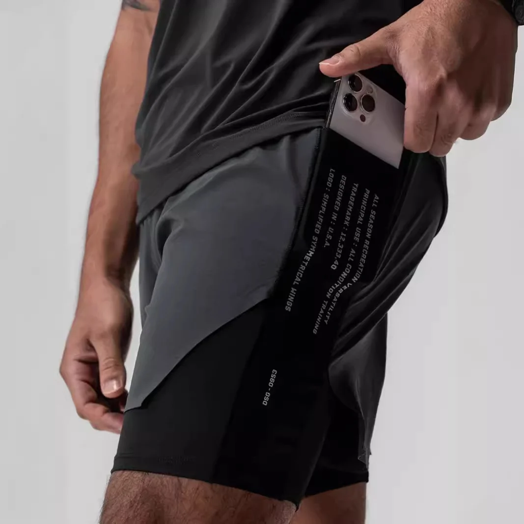 Evelyn Oem Odm Men's Sports Shorts Quick-drying Double-layer Five-point ...