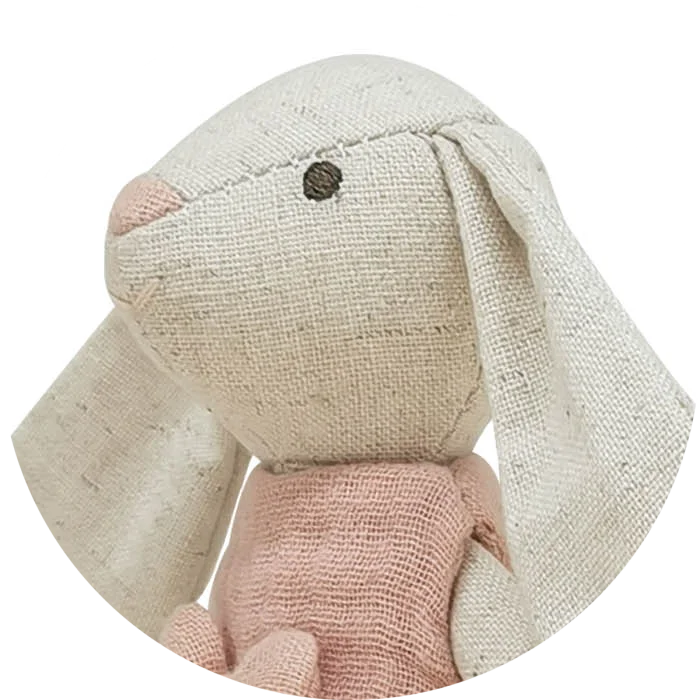 Eco-friendly Linen Christmas Mini Rabbit Plush Toy for Kids
