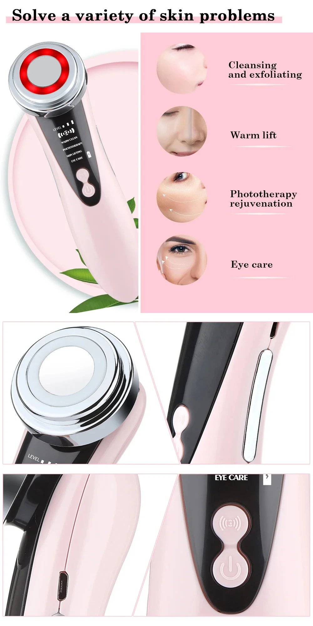 2024 Iontophoresis Machine Beauty Face Lifting Massager Device Facial ...