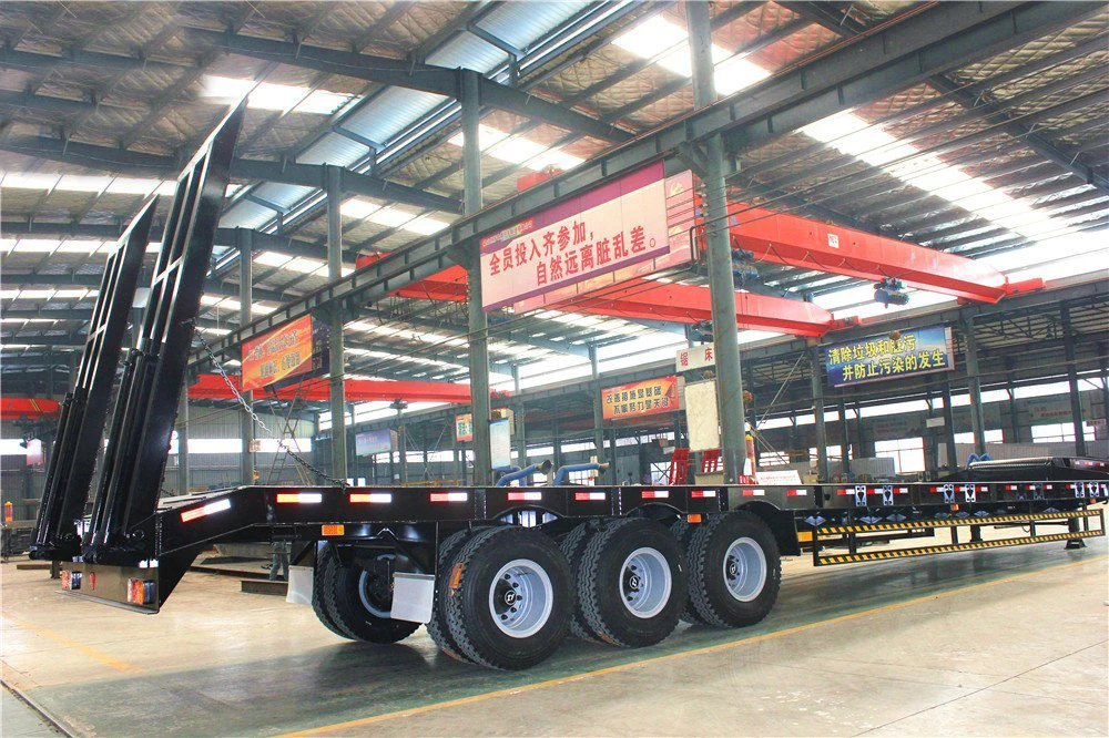 13m Lowboy Utility Trailers For Carrier 40ft Container And Excavator ...