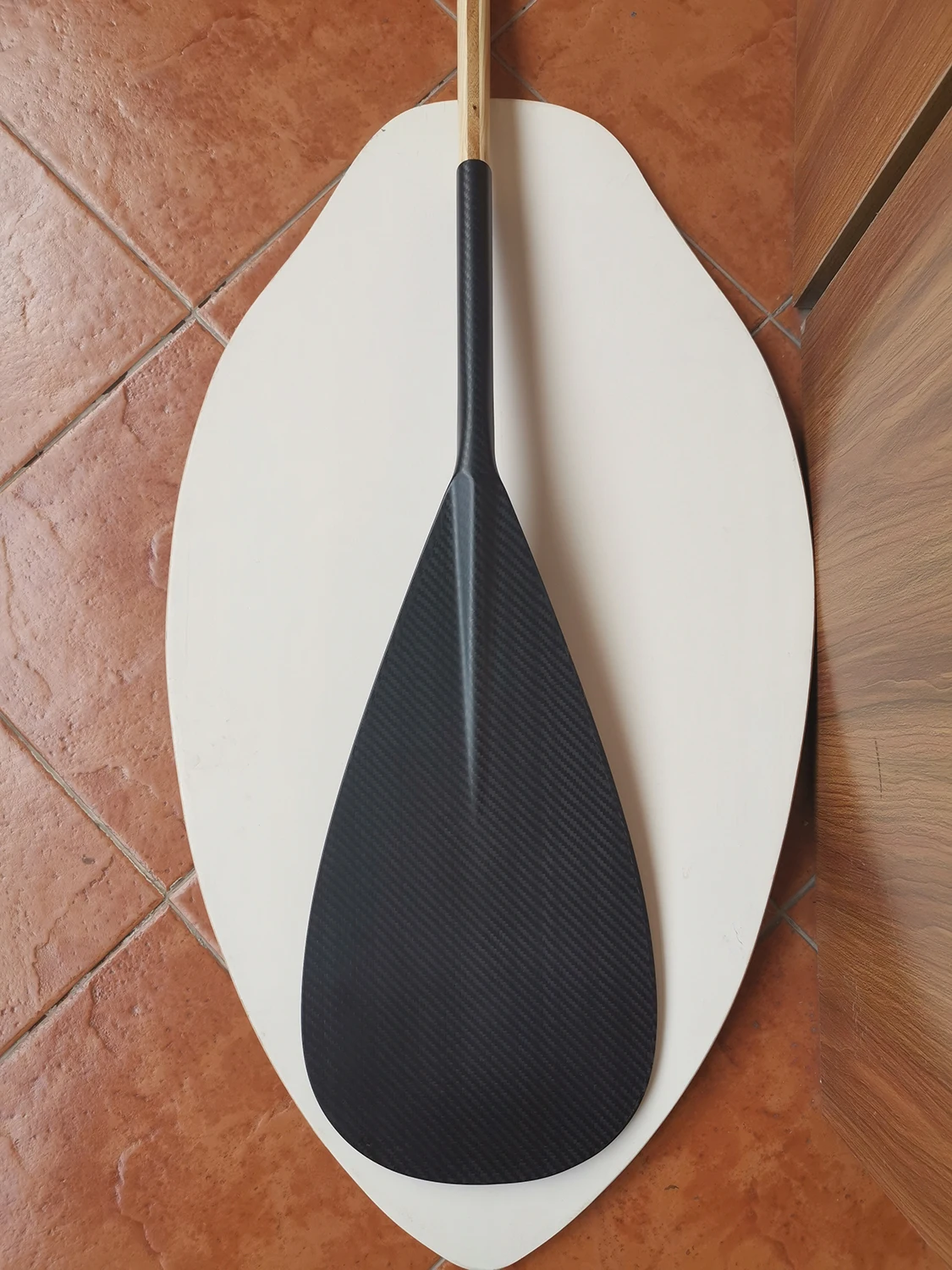 Traditional Tahitian Canoe PADDLE with Wood Shaft