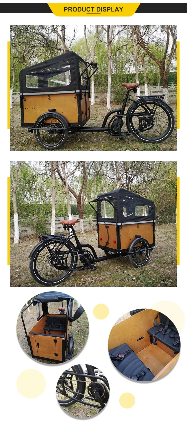 Electric Dutch Cargo Bike Elektrische Bakfiets 3 Wheels Cargo Delivery ...
