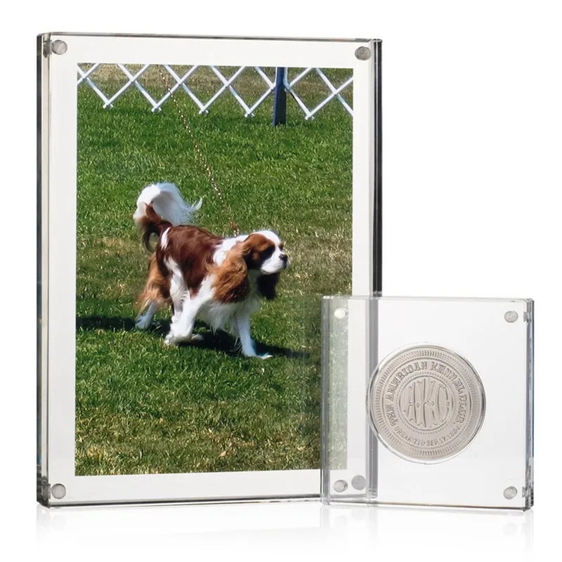 Custom Clear Challenge Coin Display Frame With Magnetic Acrylic Plastic ...