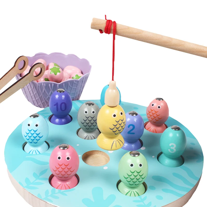 Wooden Fish Counting Game Toy Motor Skill Toys For 3 4 5 Year Old - Buy ...
