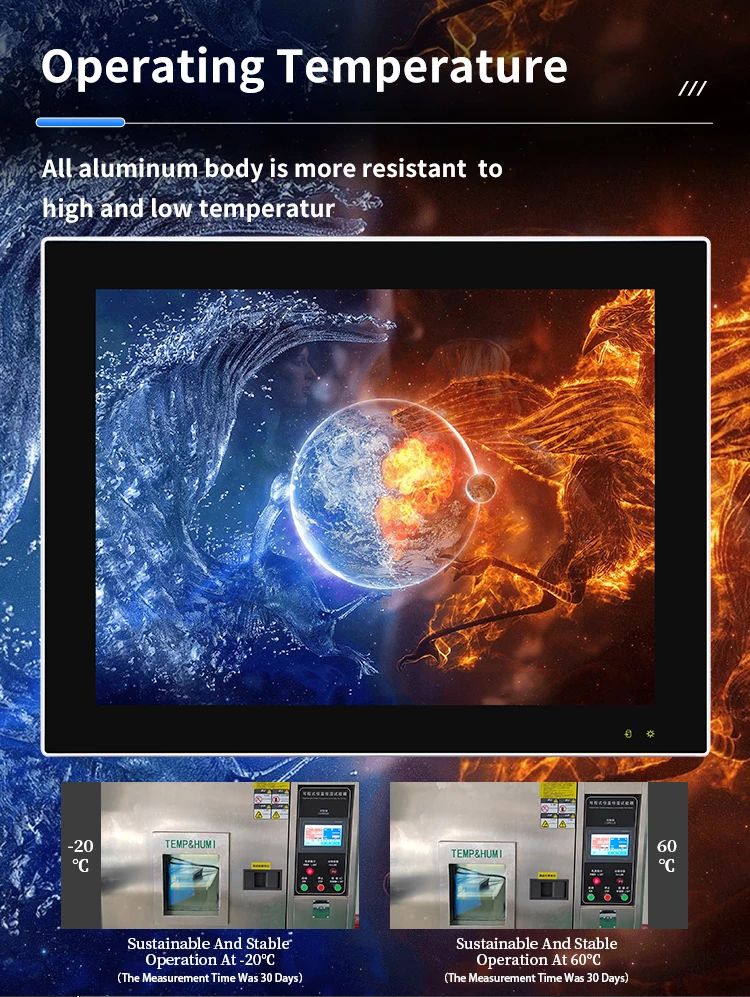 15 Inch Touch Screen Monitor Ip65 Waterproof Industrial Fanless Lcd ...