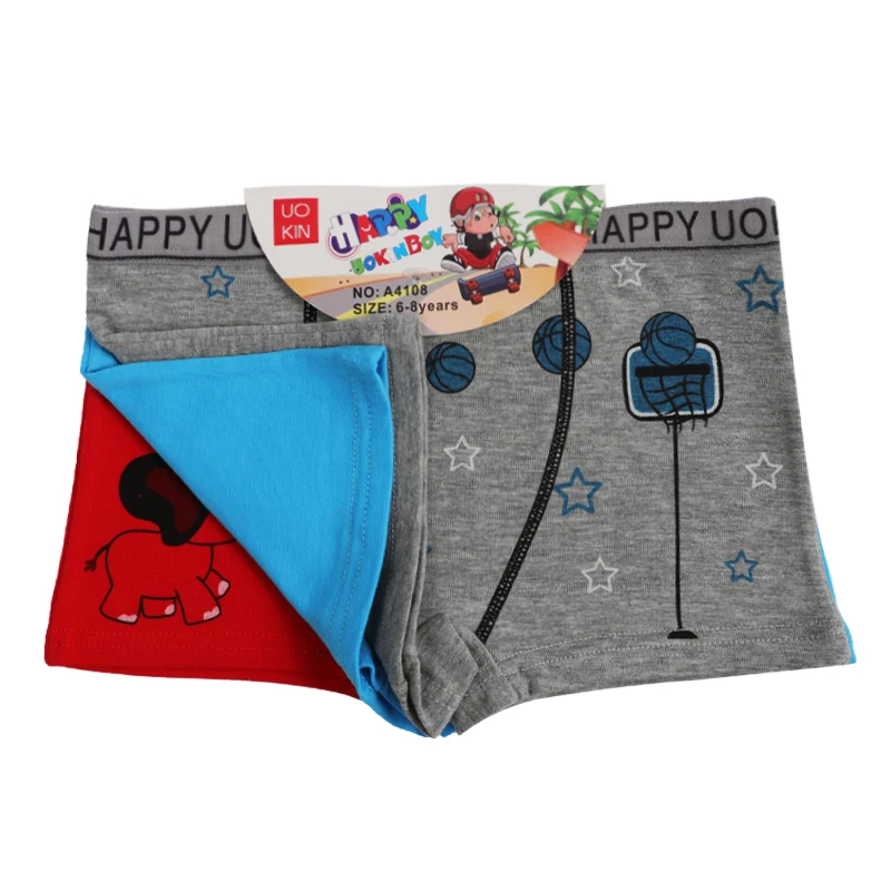Uokin Cartoon Cotton Print Boy Boxer Briefs Shorts Soft Breathable 4-10 ...