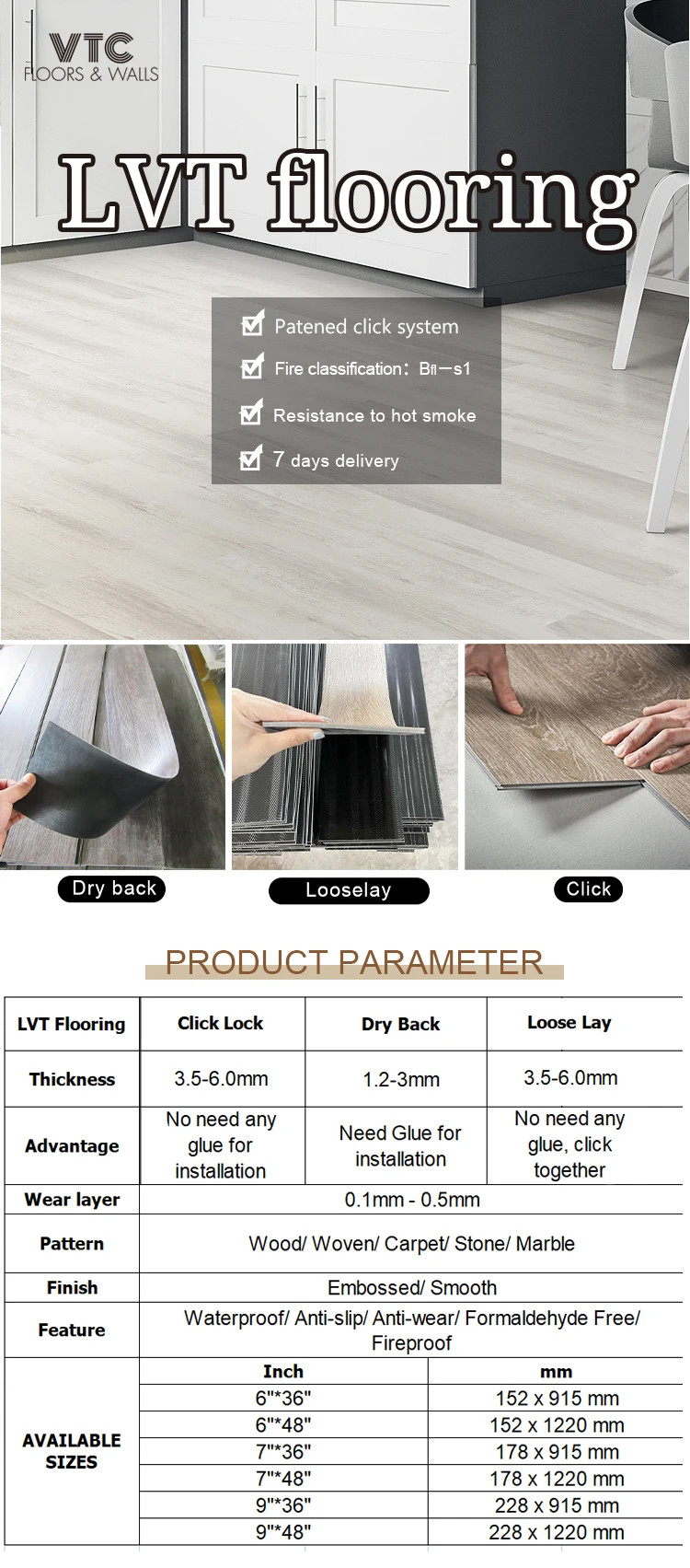 4mm Lvt Floor Tiles With Glue Vinyl Pvc Tiles Lvt Stone Flooring Cheap Luxury Vinyl Tile ...