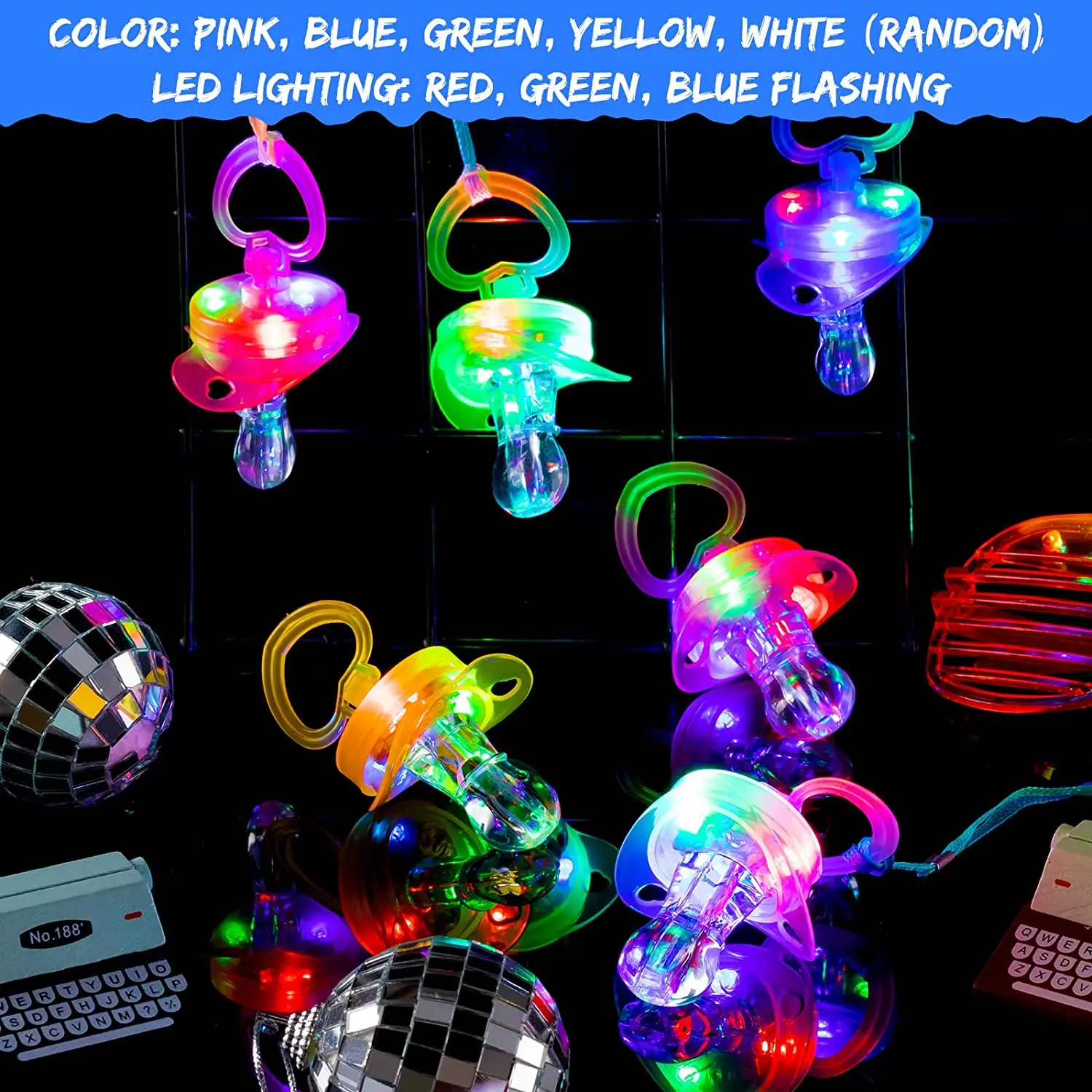 Wholesale Colorful Flashing Led Pacifier Party Favor Novelty Funny ...