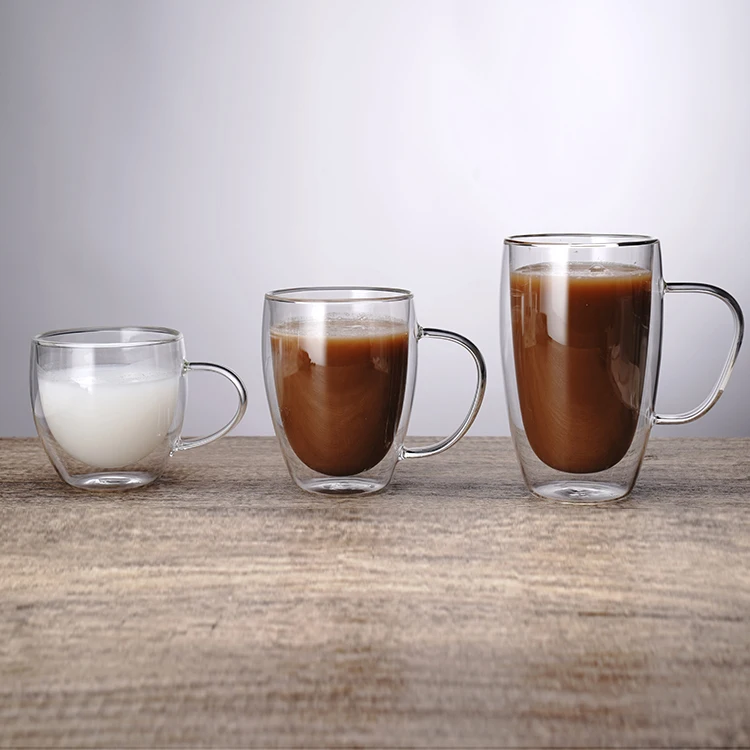 Manufacturer Custom Size Heat Resistant High Borosilicate Double Walled Glass Coffee Cup - Buy ...