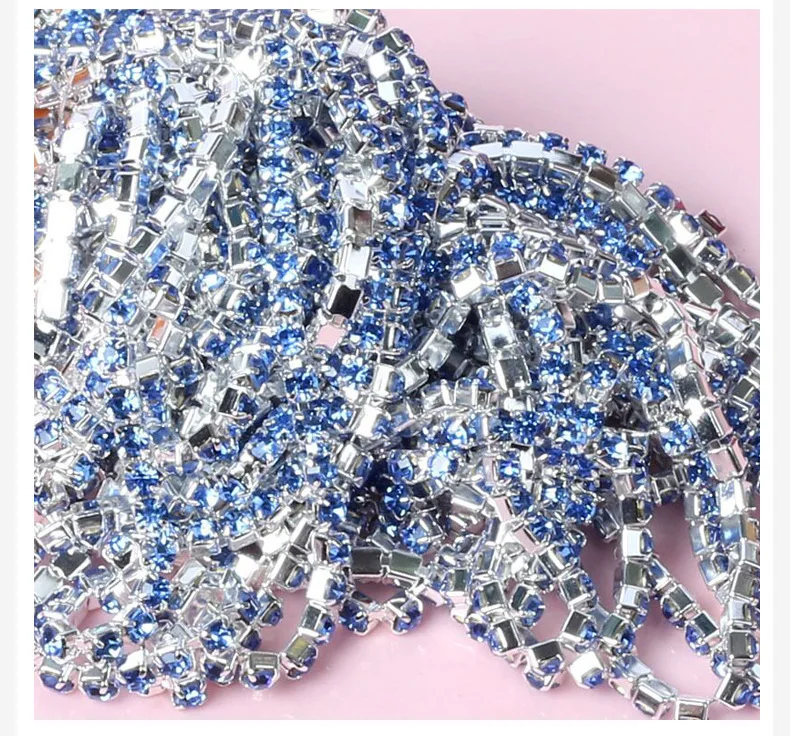 Colorful Single Row Claw Code Chain Accessories Rhinestone Chain Diy ...