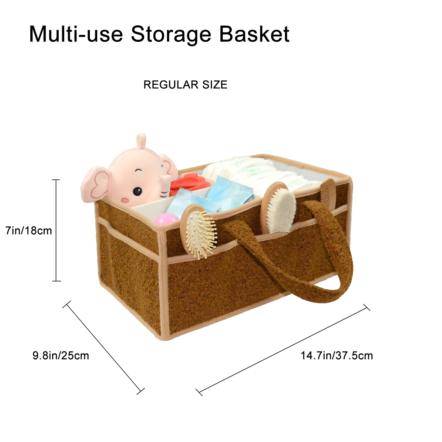 Terry Velour Velvet Teddy Diaper Caddy Organizer Nursery Baby Basket ...