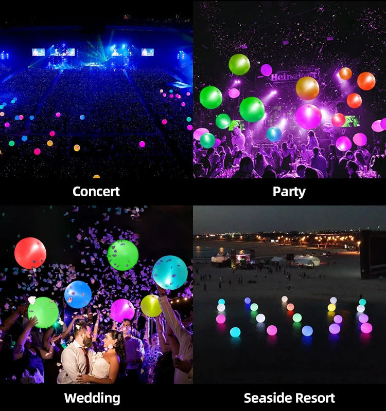 Inflatable Light Ball 60cm Light-up Pool Toy Wireless Remote Control ...