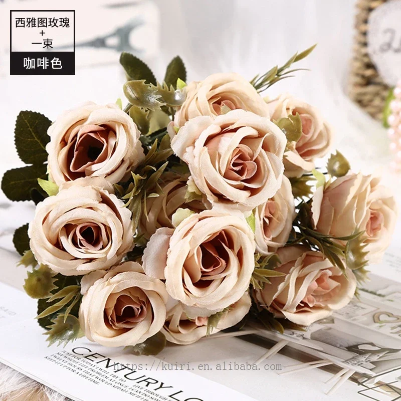 36cm Arrival Artificial Rose Flower Bouquet Romantic Decorative For ...