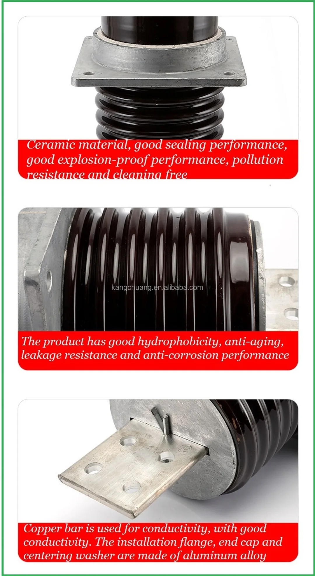 Outdoor High-Voltage Power Station Line Type Ceramic Wall Bushing CB ...