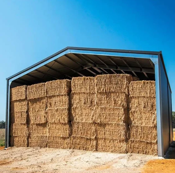 Prefabricated Building Steel Frame Hay Storage Shed Barn Farm Warehouse ...
