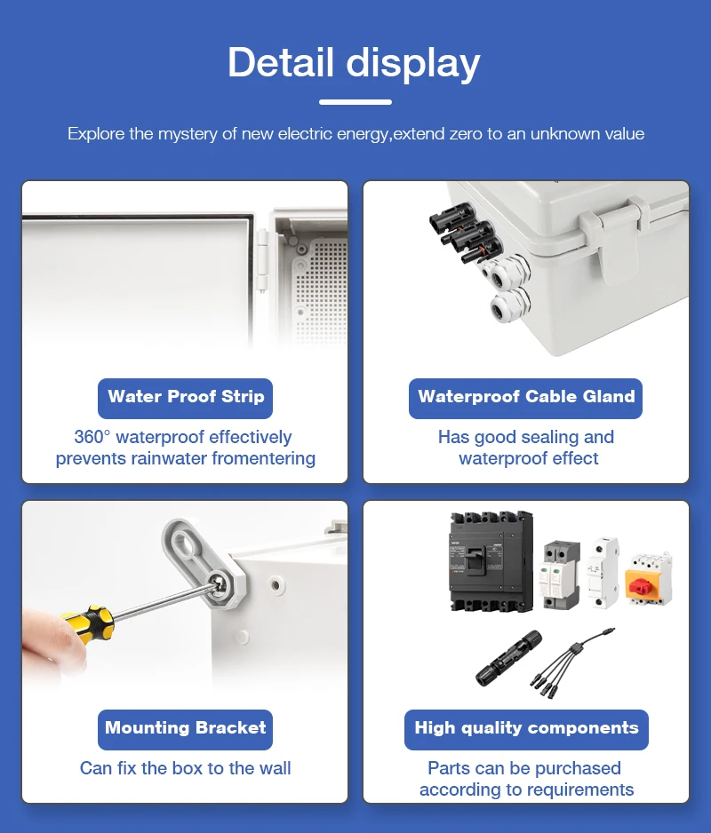 Smart Combiner Box For Solar Panel 2in 1out Ip65 Plastic Pv Combiner ...