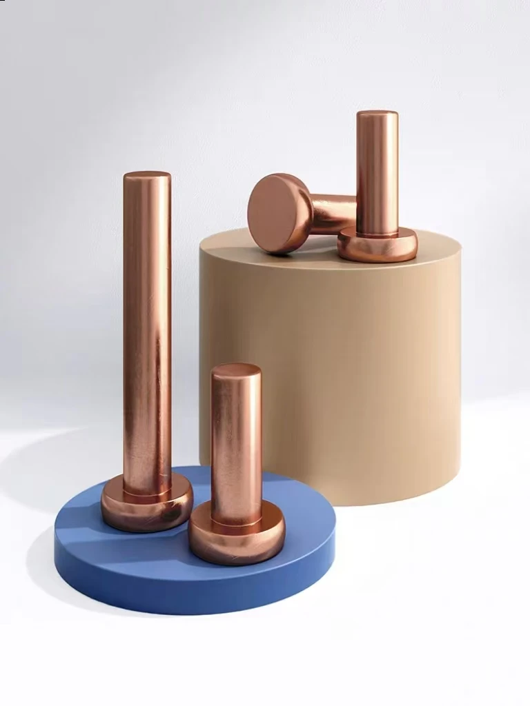 Red Copper Flat Head Solid Rivets GB109 Flat Cap Copper Rivets Hand Striking Type Rivets M1 ...