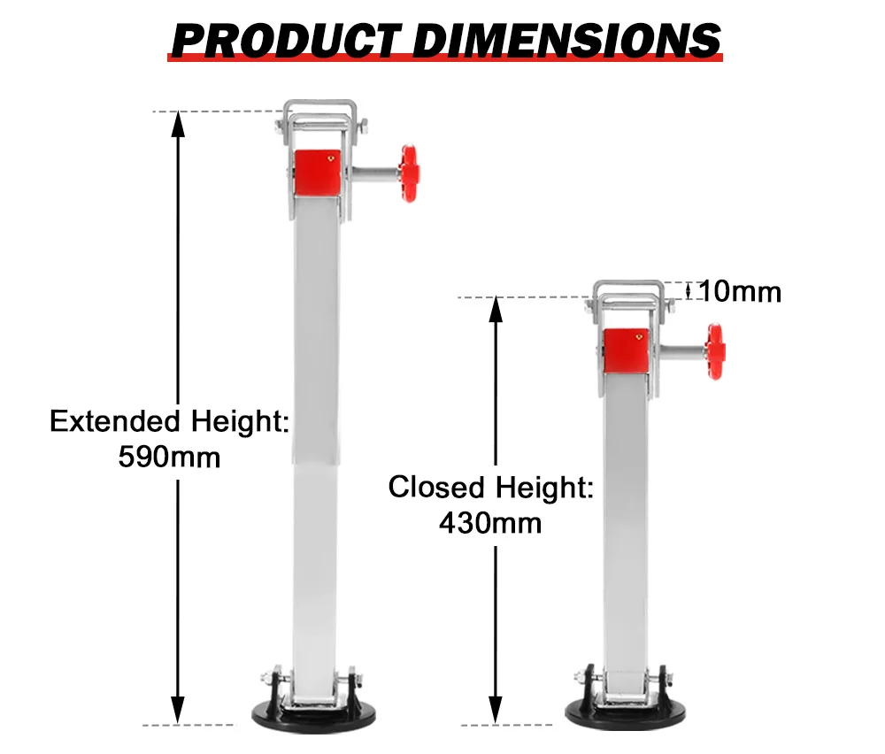 Fieryred 1500lbs 430-590mm Adjustable Caravan Camper Rv Drop Down ...