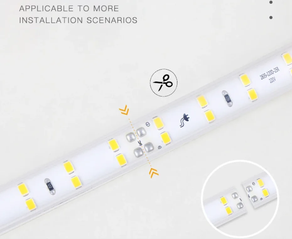 High Quality 220V 120leds Linear Strip Light Waterproof SMD 2835 20cm ...