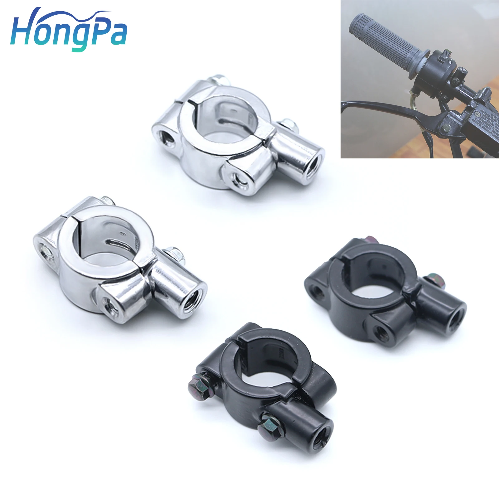 Motorcycle 8mm 10mm Aluminum Mirror Base Holder Bracket Handlebar ...