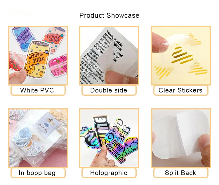 Custom Logo Printing Adhesive PVC Label Die Cut Vinyl Sticker UV ...