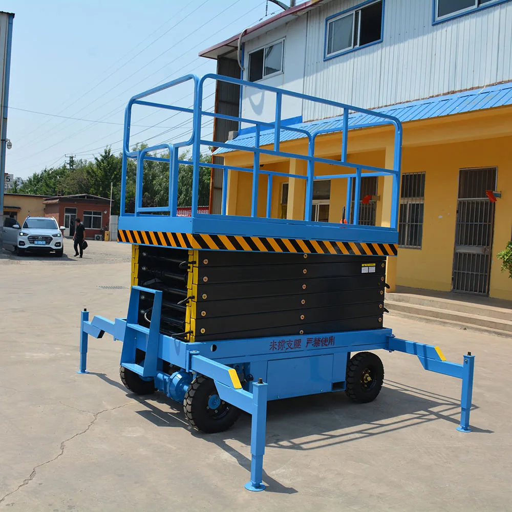 Battery electric mini manlift elevator work lift platform hydraulic ...