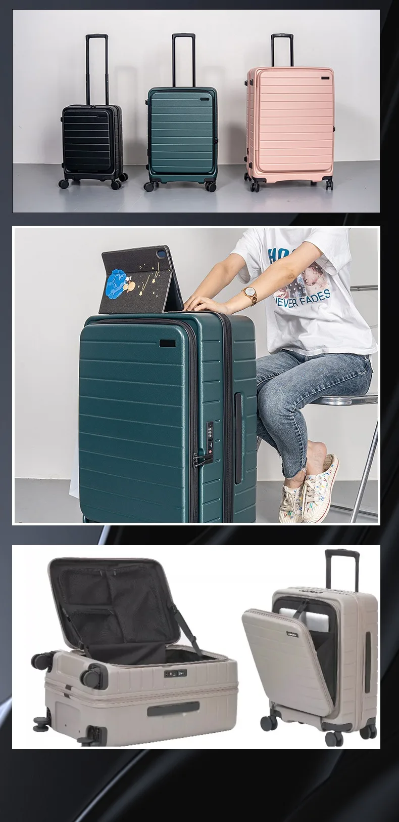 High Quality Pc Trolley Custom Hand Travelling Bags Travel Bags 20 24 ...