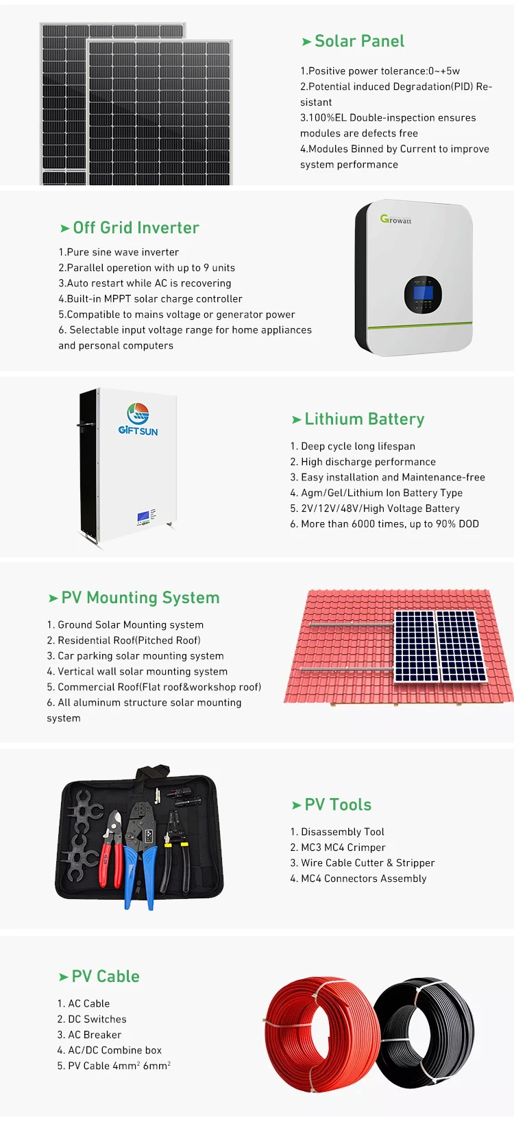 Hot Selling Off-grid Photovoltaic System Set 5000w 6000w 7000w 8000w ...