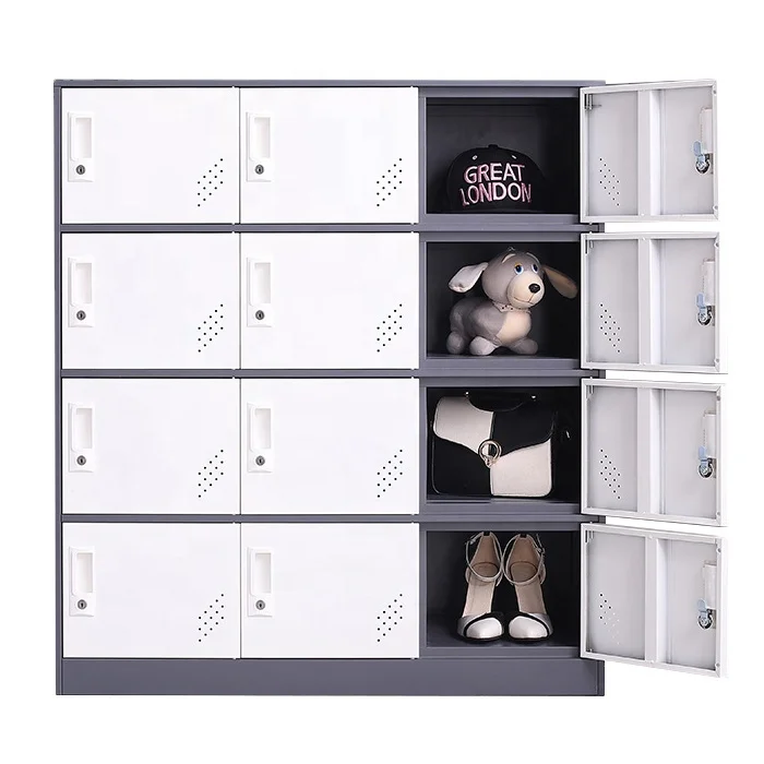Metal Locker Small Cubby Locker Steel 12 Door Steel Clothes Storage ...