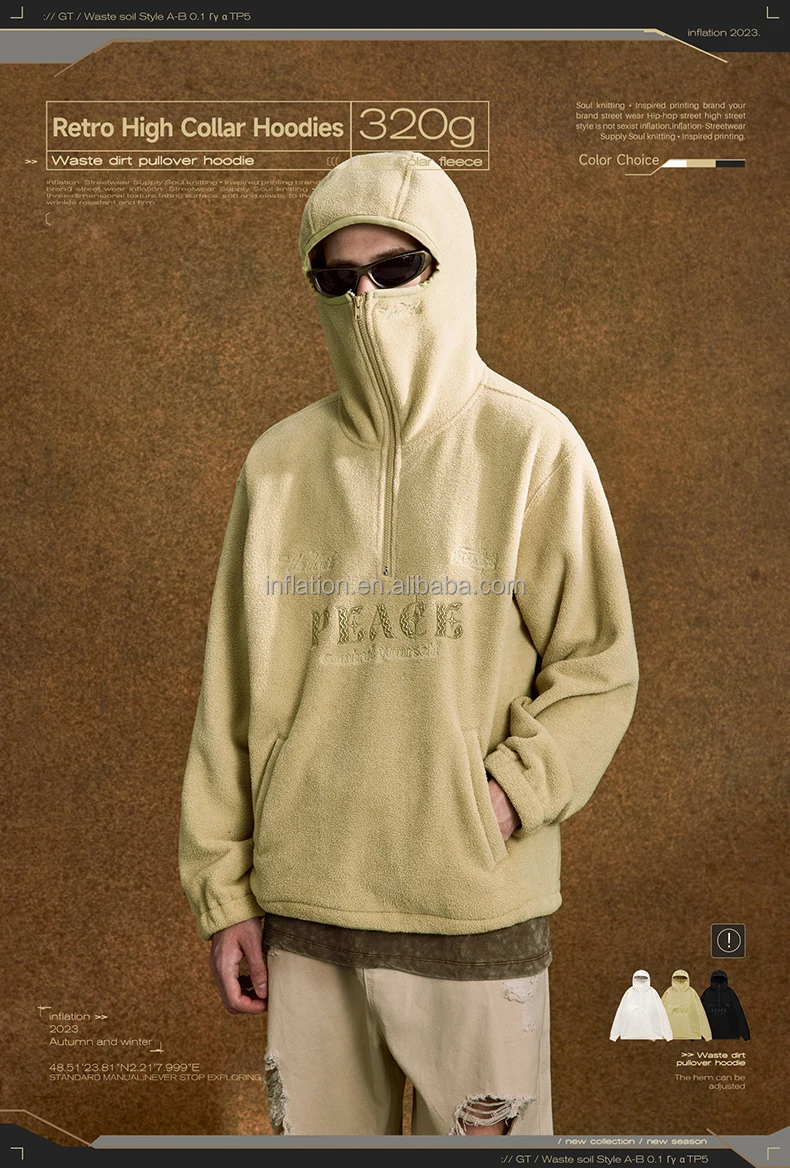 INFLATION Wasteland Custom Mask Ninja Hoodie Embroidery