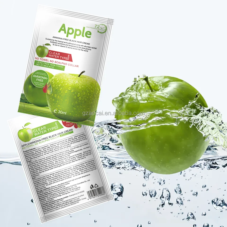 Permanent Apple Black Hair Color Hair Dye Shampoo OEM
