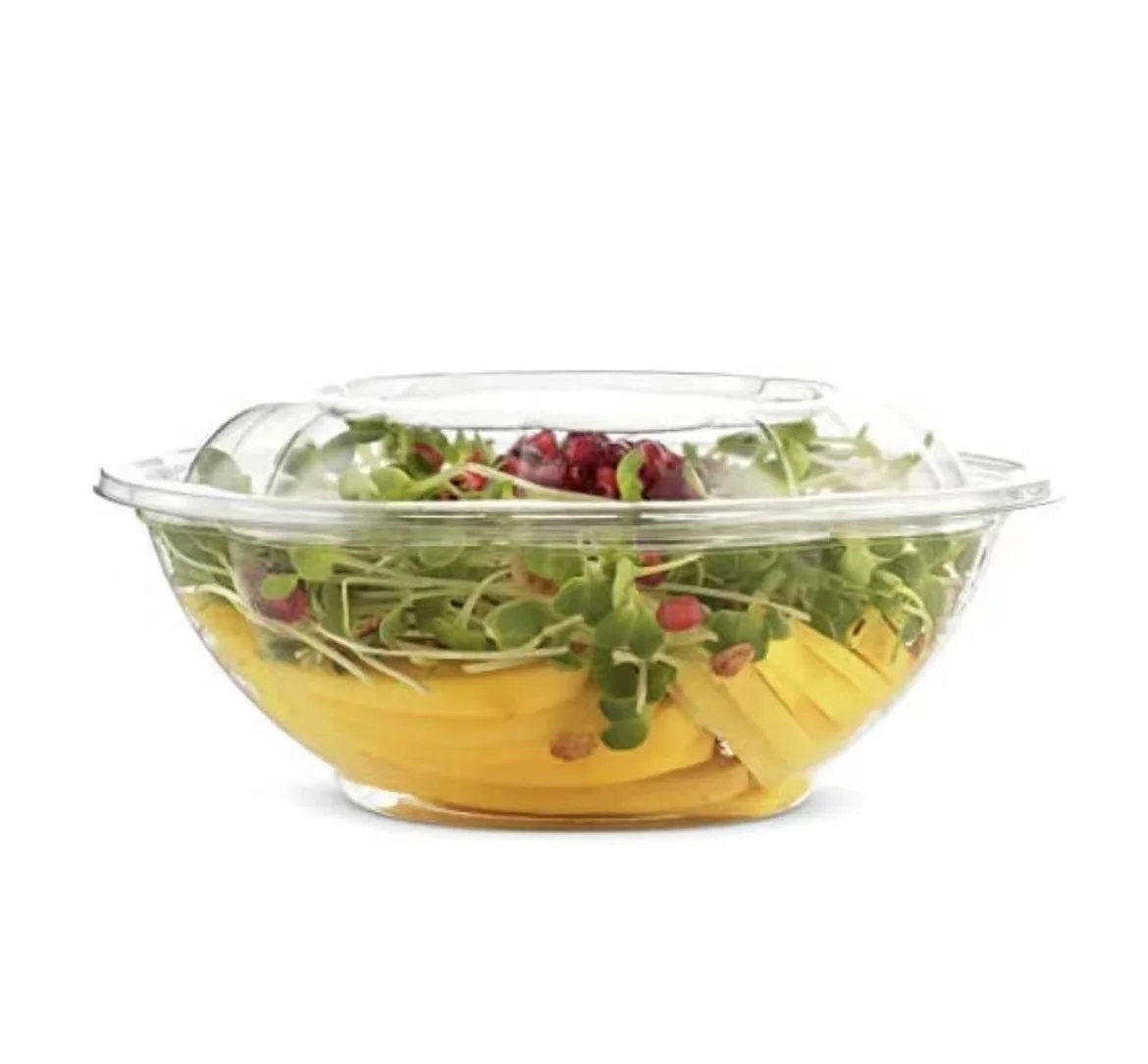 Wholesale Eco Friendly Plastic Food Storage Container Disposable Food Container 24oz Salad Bowl ...