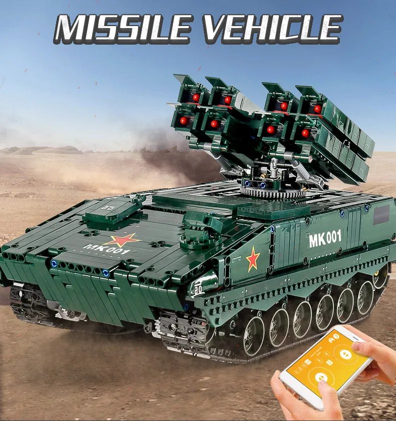 Mould King 20001 Military Model The Rc Hj-10 Anti-tank Missile High ...