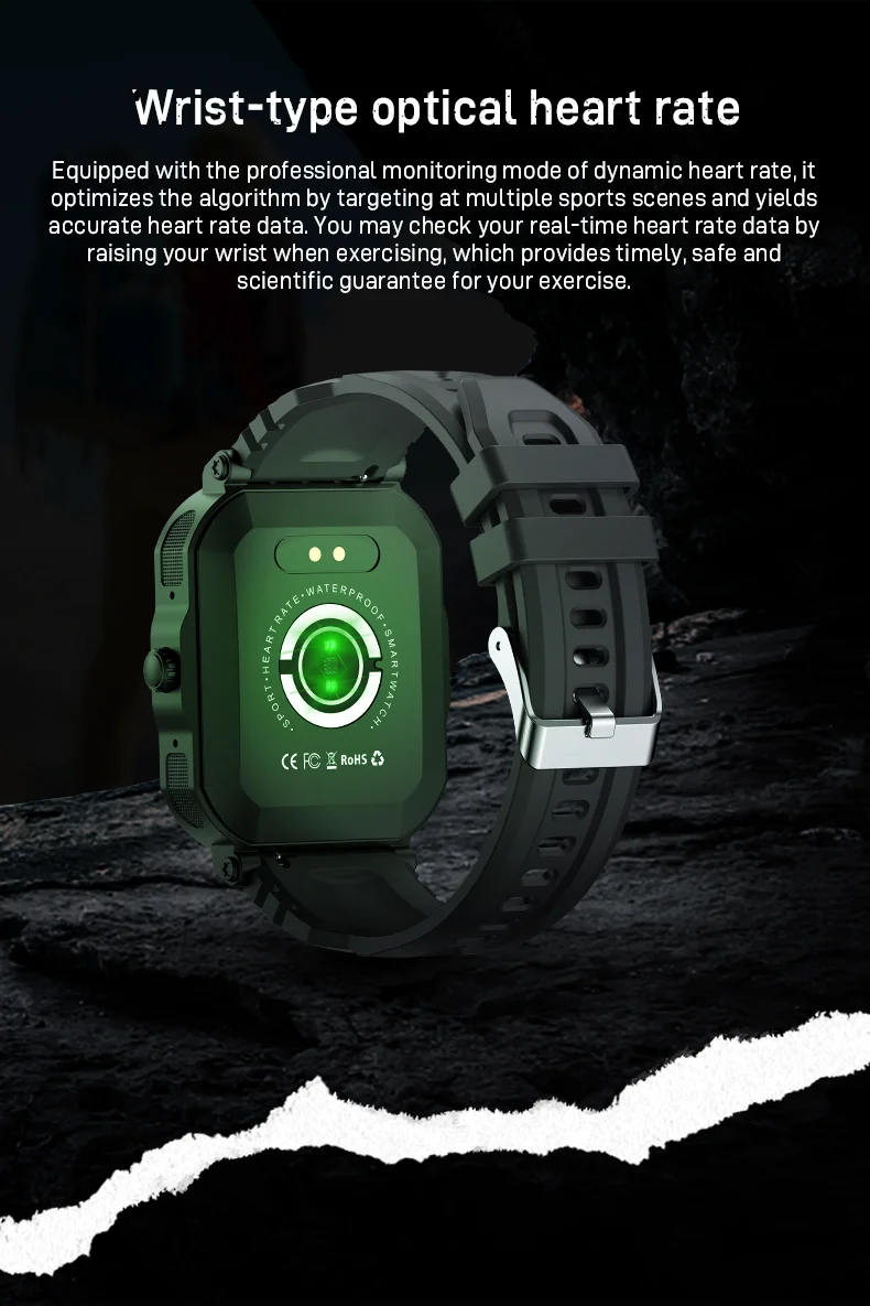 Outdoor Smart Watch H30 With Heart Rate Blood Pressure Monitor 1.91 ...