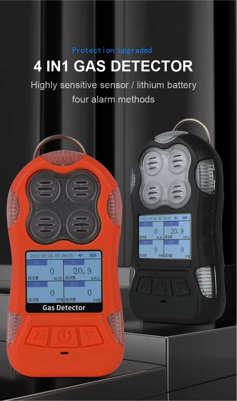 4 Gases Detecting Co O2 Lel H2s Portable Gas Detector For Co - Buy ...